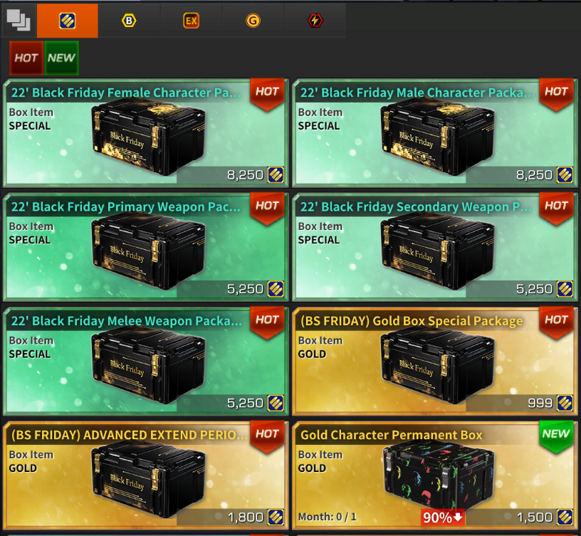 22 black friday primary weapon package price 5250 bullet