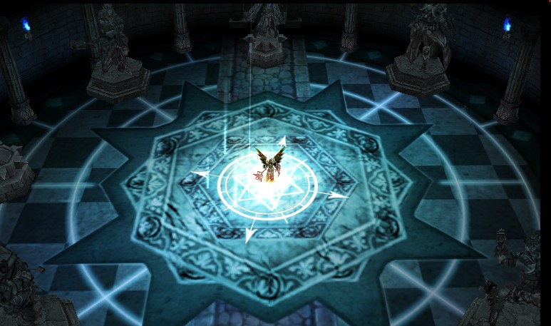 按正確的順序點擊石像1次，最後再點擊暗黑石像，則可進行下一階段。