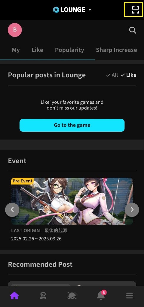 You can use the QR scanner to login instantly.