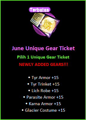 [June Unique Gear Ticket]